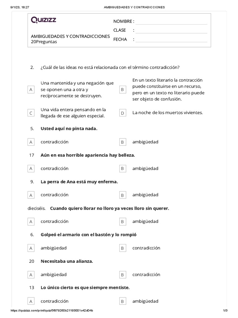 Ambiguedades y Contradicciones | PDF