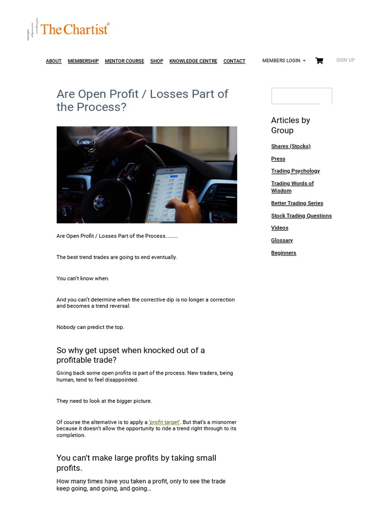 Are Open Profit - Losses Part of The Process - The Chartist | PDF ...