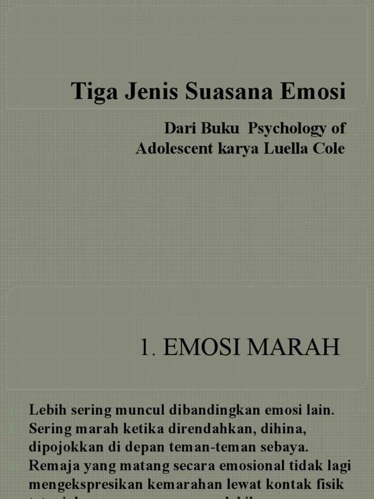 3 Jenis Emosi | PDF