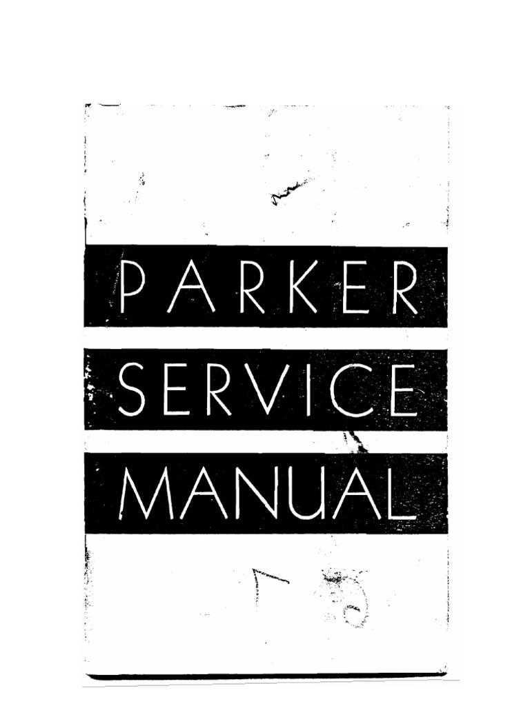 Parker Service Manual 1939 | PDF
