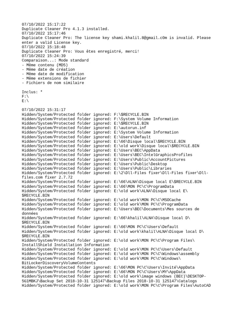 Duplicate Cleaner Log | PDF | Computer File | Directory (Computing)