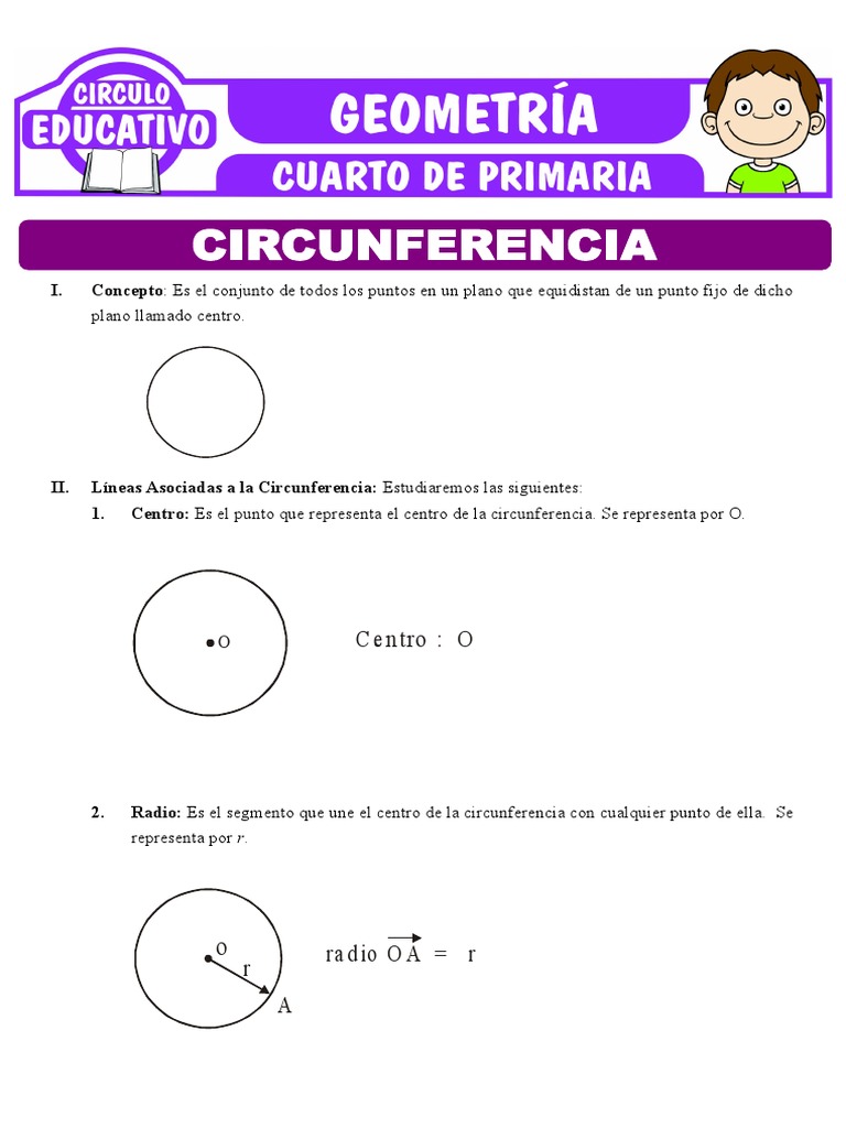 Circunferencia-para-Cuarto-de-Primaria | PDF