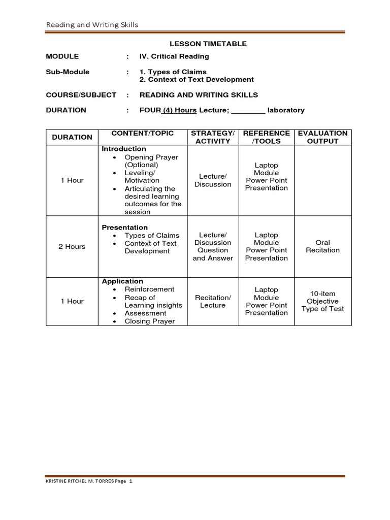 MODULE 4 CRITICAL READING Converted 1 | PDF | Intertextuality | Cognition