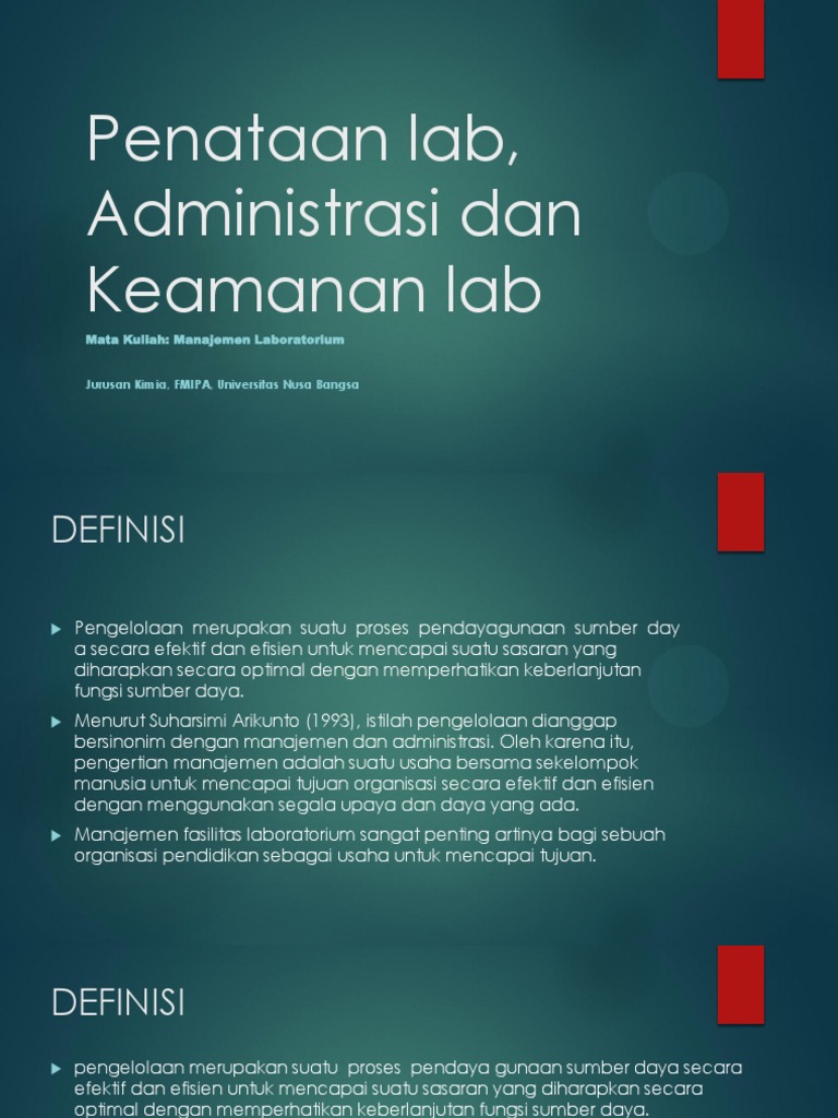 Penataan Lab, Administrasi Dan Keamanan Lab | PDF