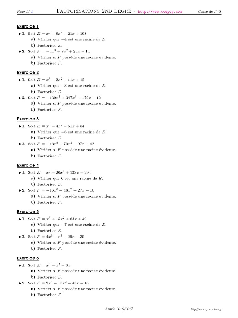 Factorisation Degre 3 1 | PDF