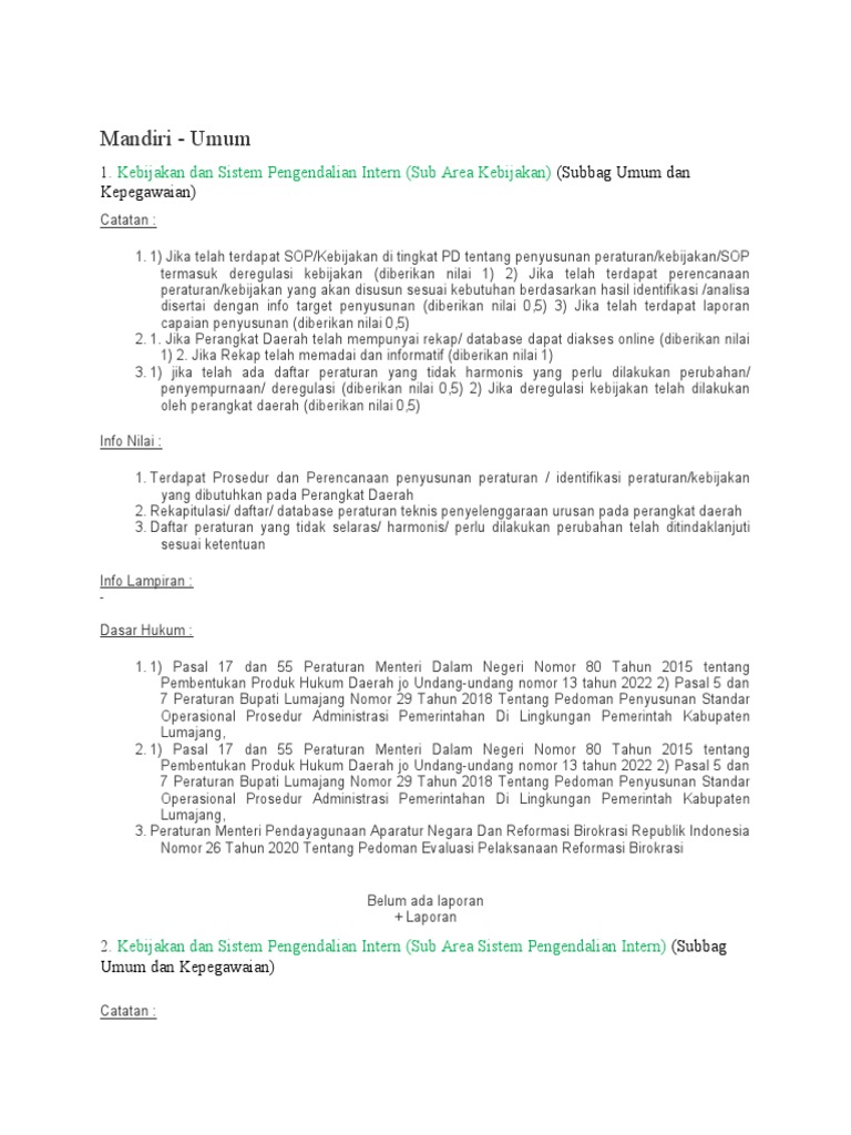 Penilaian Mandiri Froud Risk Control (FRC) | PDF | Pengelolaan Keuangan ...
