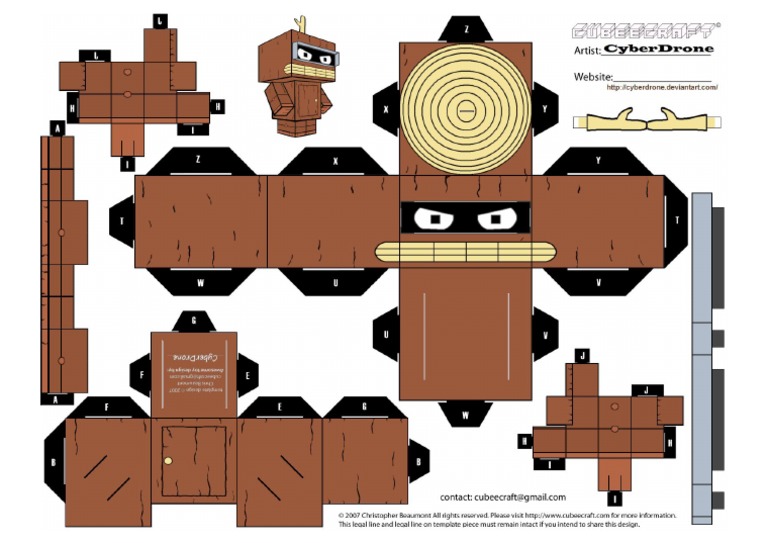 Bender Wooden Ver Paper Toy Paper Craft | PDF