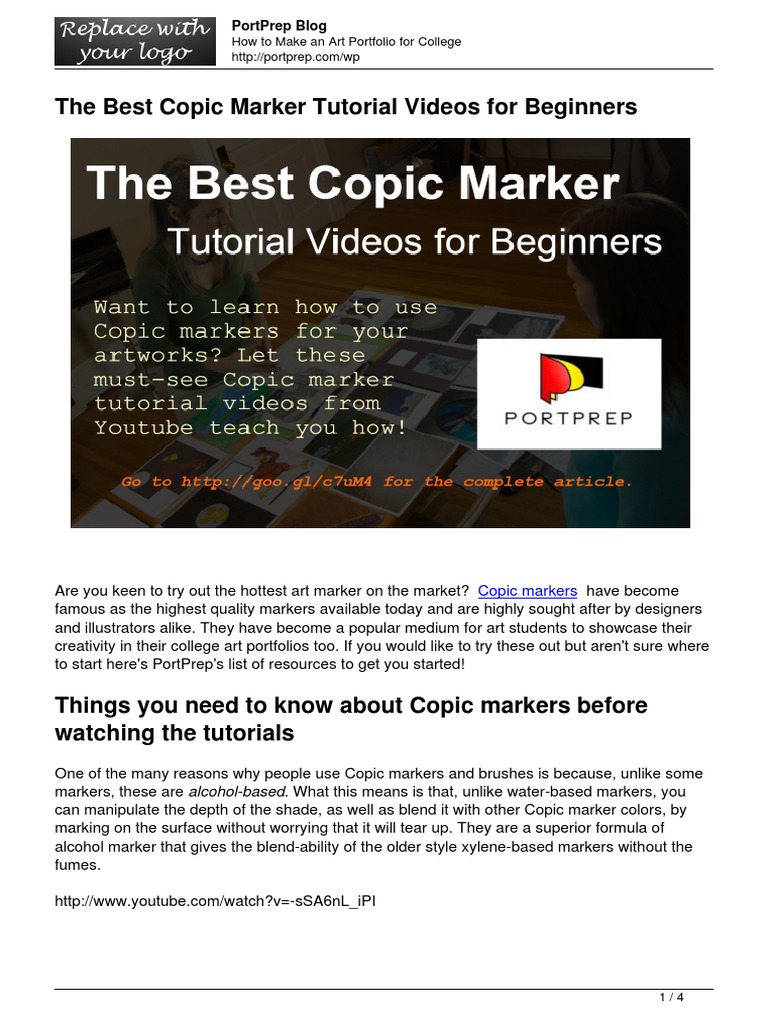 Copic Marker Tutorial Videos | PDF