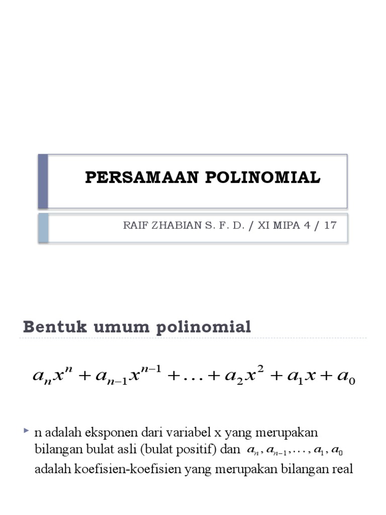 Persamaan Polinomial | PDF