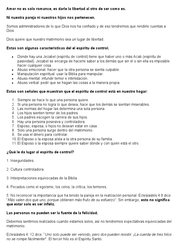 Libertad en el Amor y Control Emocional | PDF