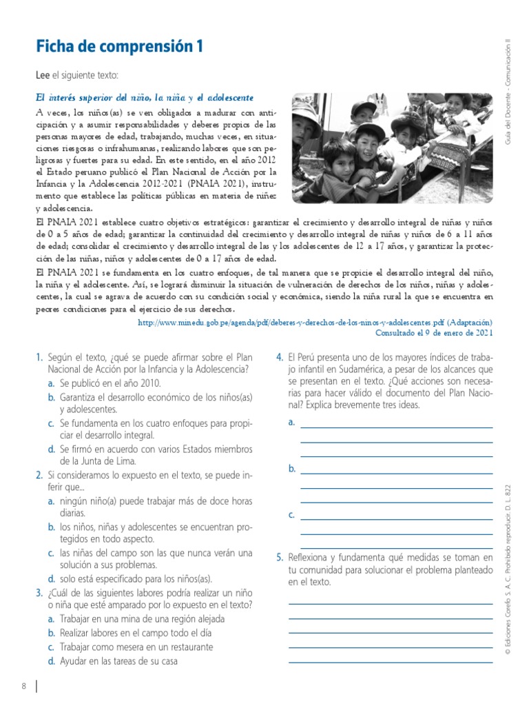 Comprension Lectora 2do | PDF | Bailes | Trabajo infantil