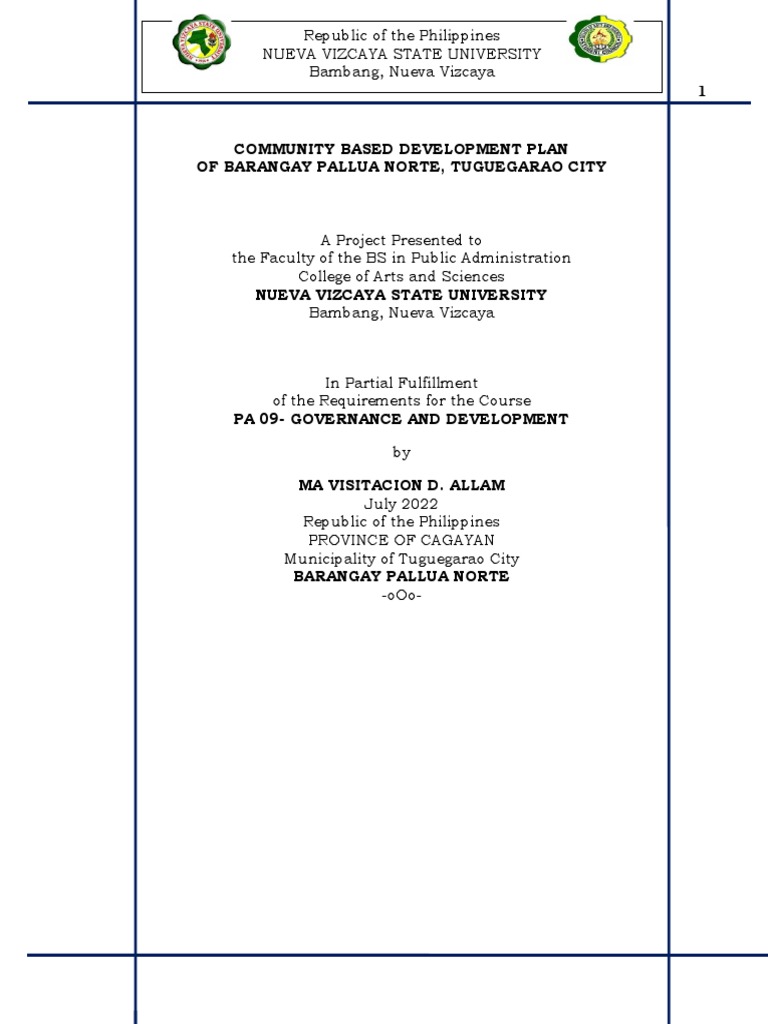 Community Development Plan for Pallua Norte | PDF | Evaluation | Local ...