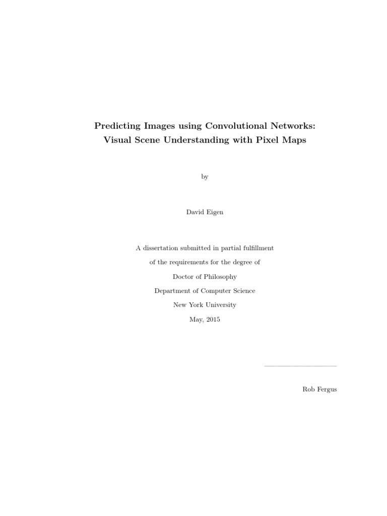 Predicting Images Using Convolutional Networks Visual Scene Understanding With Pixel Maps
