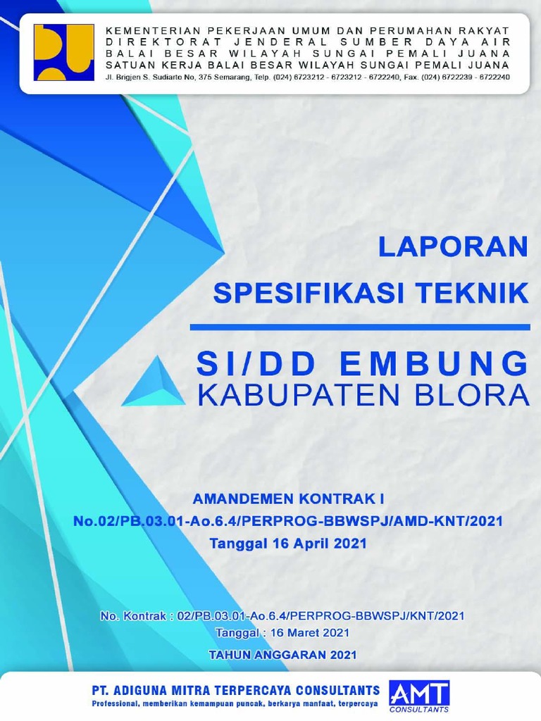 Spesifikasi Teknik Sidd Embung | PDF