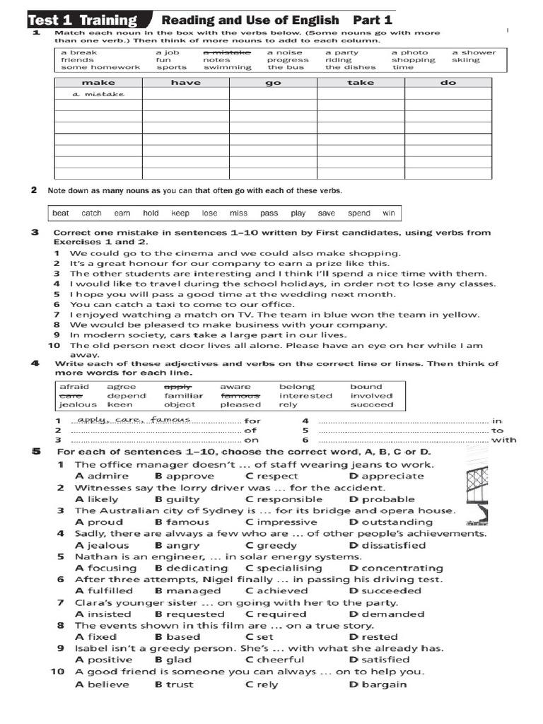 Test 1 Part 1 Reading | PDF