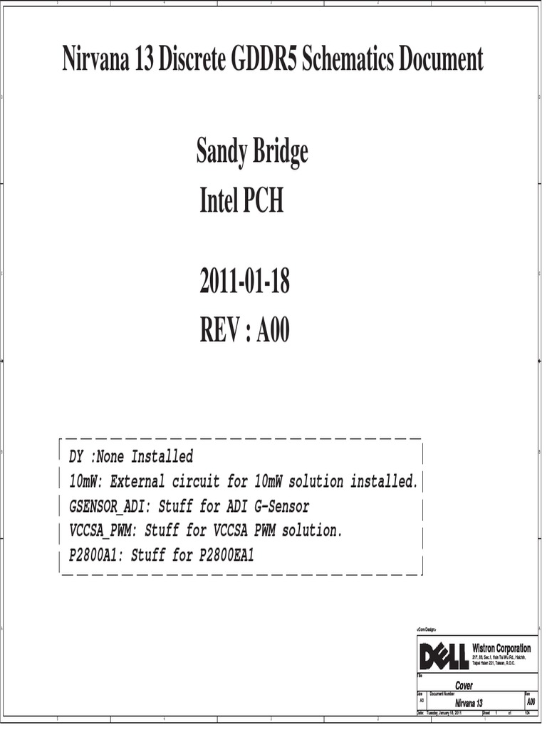Nirvana 13 Discrete GDDR5 Schematics Document Sandy Bridge | PDF ...