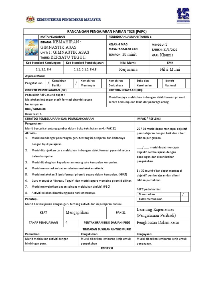 RPH PJ THN 6 TS25 | PDF
