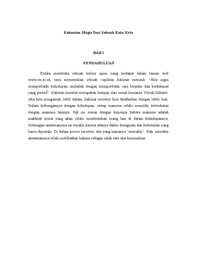 Kekuatan Magis Dari Sebuah Kata-Kata - 113909 | PDF