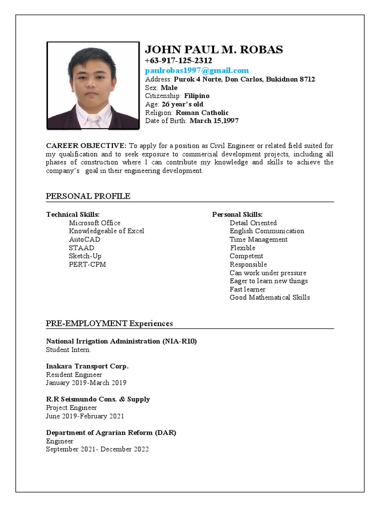 John Paul Resume | PDF | Engineer | Cognition