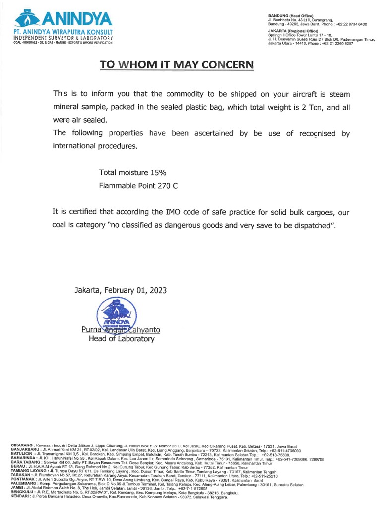 MSDS Coal Baturona | PDF