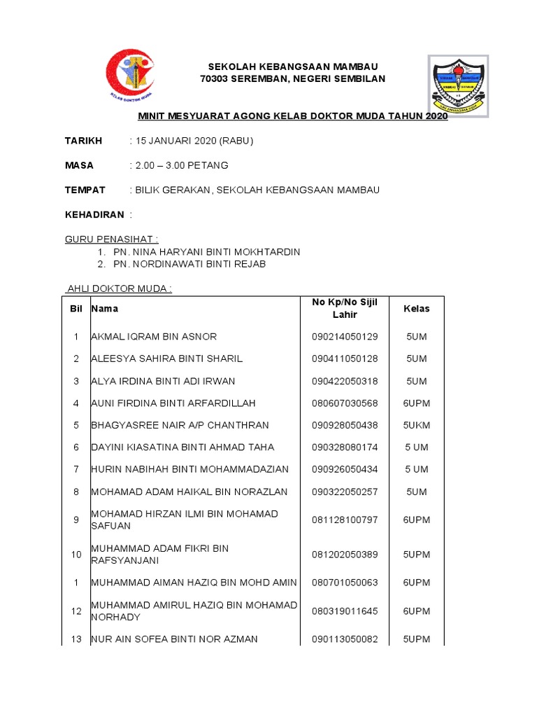 Minit Mesyuarat Agung 2019 | PDF