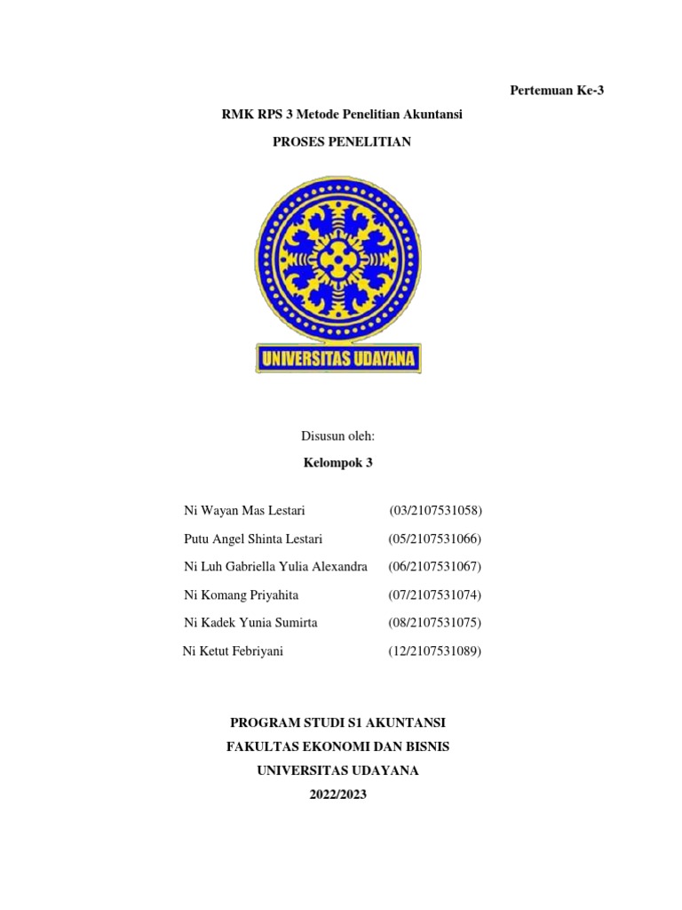 Kelompok 3 - RMK RPS 3 - Proses Penelitian | PDF
