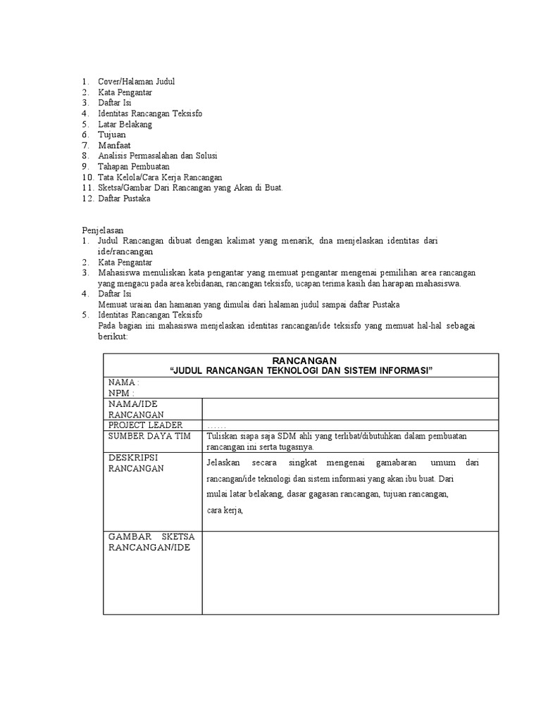 KONSEP PROPOSAL RANCANAGAN TEKSISFO 2 | PDF