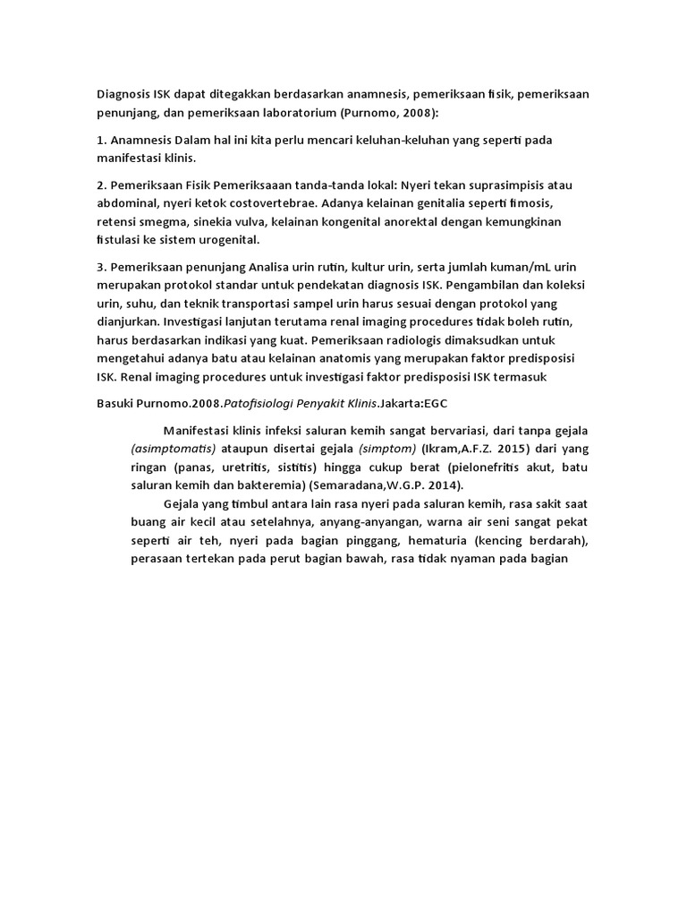 Diagnosis Dan Manifestasi Klinis ISK | PDF