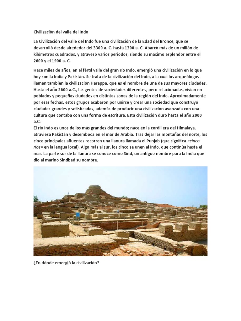 Civilización Del Valle Del Indo | PDF