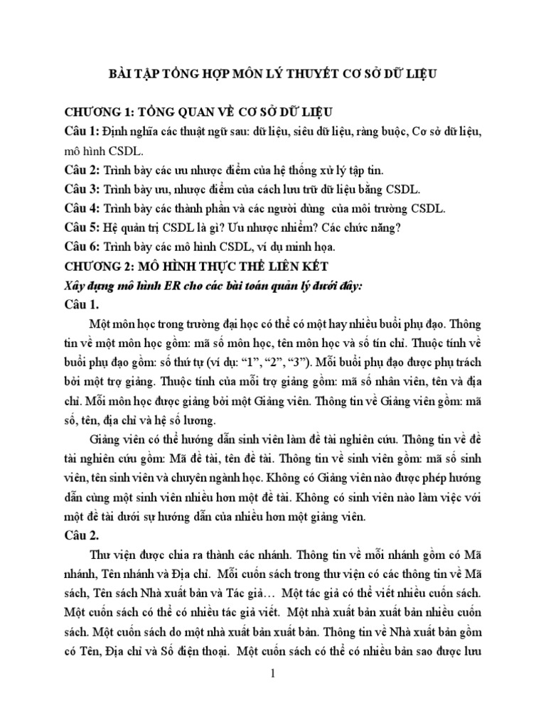 Bài tập CSDL | PDF