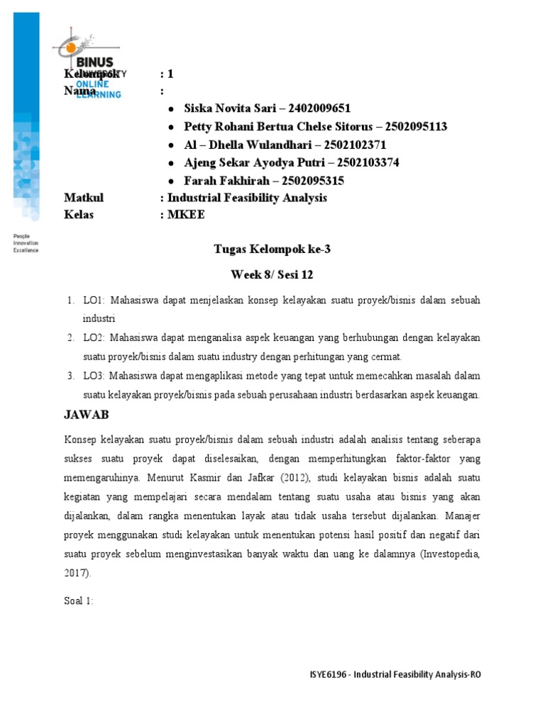 Template Tugas Kelompok 3 - Group 1 | PDF
