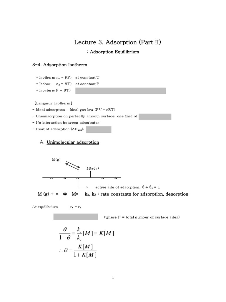 Lecture3 (Adsorption-Part2) 2022 | PDF | Adsorption | Phases Of Matter