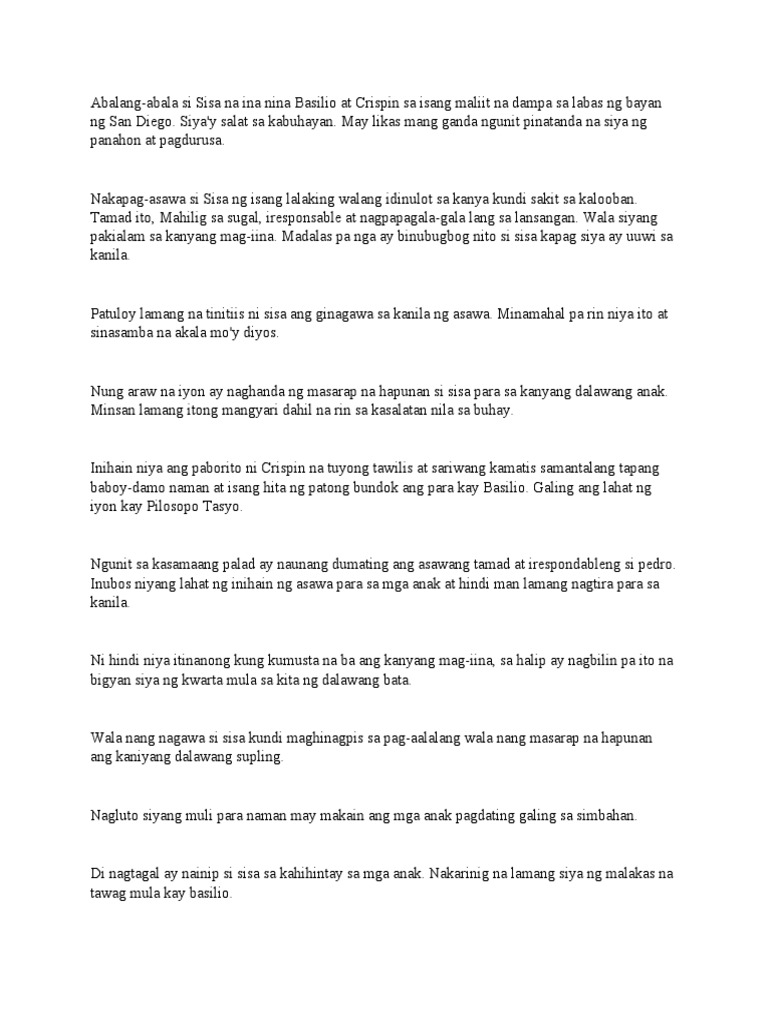 Si Sisa (Noli) | PDF