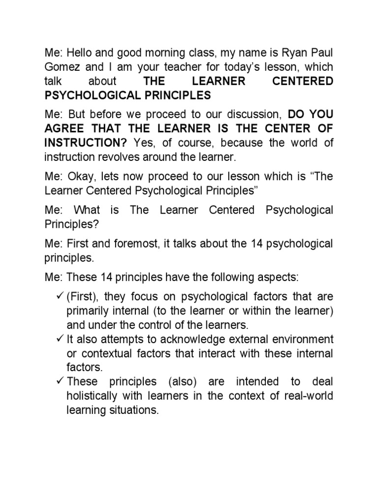 Script | PDF | Learning | Thought