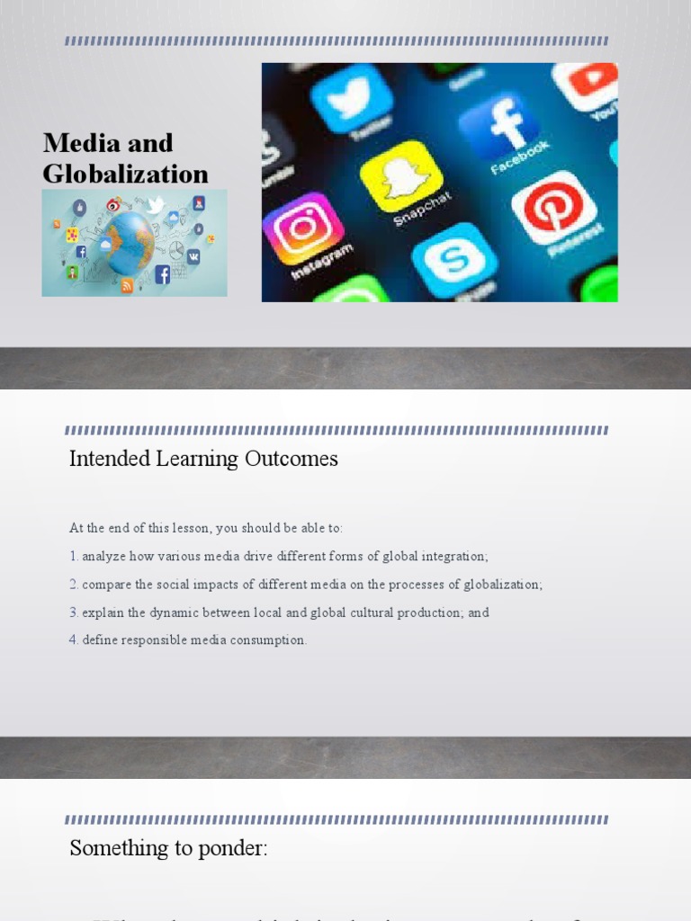 Media's Role in Globalization Dynamics | PDF | Media (Communication ...
