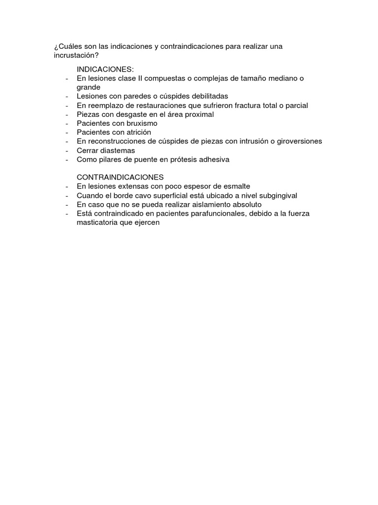 Cuáles Son Las Indicaciones y Contraindicaciones para Realizar Una ... Cuáles Son Las Indicaciones y Contraindicaciones para Realizar Una ...