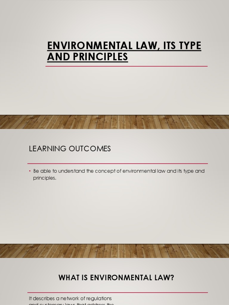 CDI 9 ENVIRONMENTAL LAW Its TYPE AND PRINCIPLEs | PDF | Environmental ...