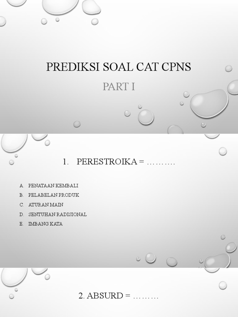 Prediksi Soal CAT Cpns TIU PART 1 | PDF | Seni & Disiplin Bahasa