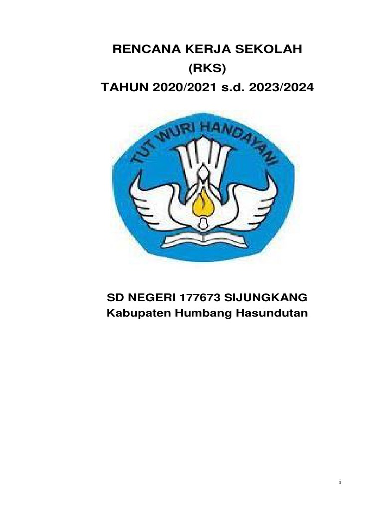 Rencana Kerja Sekolah (RKS) TAHUN 2020/2021 S.D. 2023/2024: SD Negeri ...