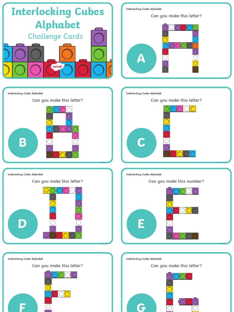 T L 9418 Interlocking Cubes Alphabet Challenge Cards - Ver - 1 | PDF