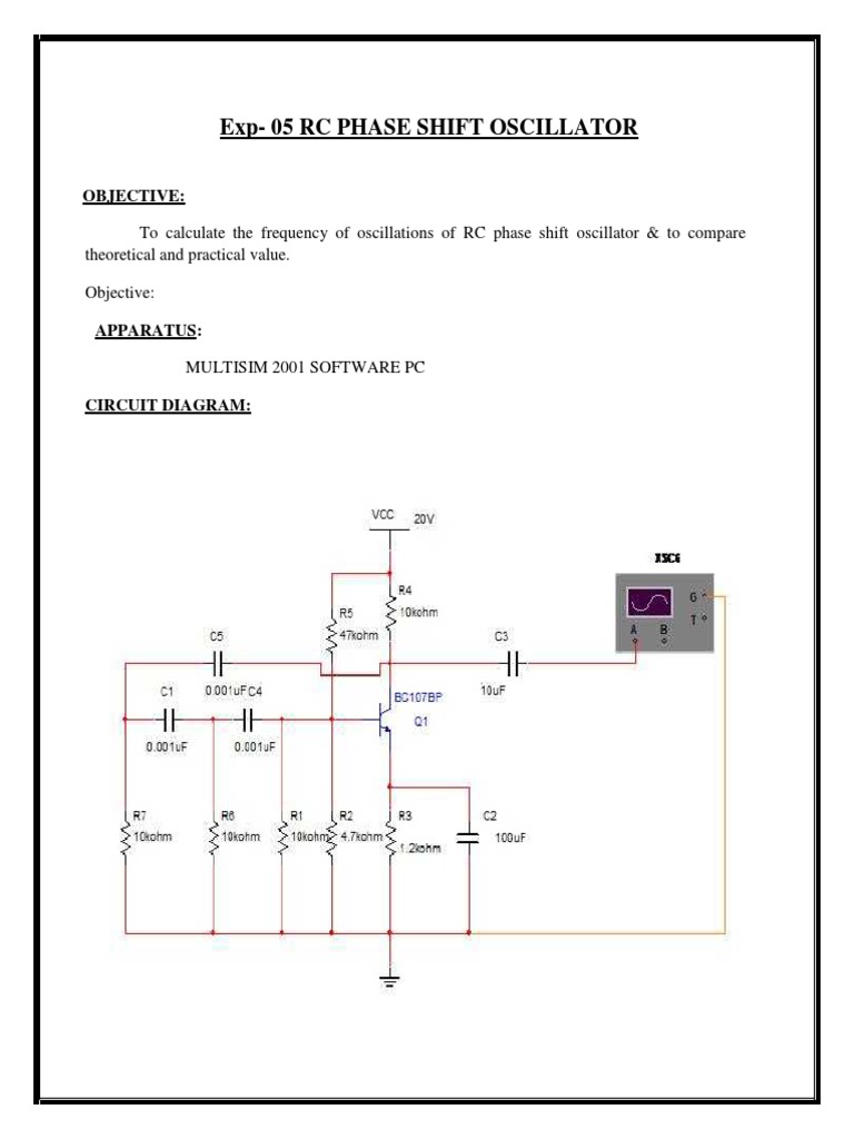 RC Phase Shift Oscillator | PDF RC Phase Shift Oscillator | PDF