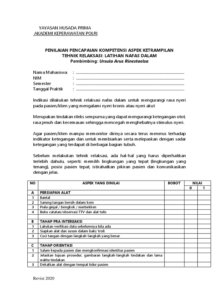 Teknik Relaksasi Nafas Dalam untuk Nyeri | PDF | Kesehatan Holistik
