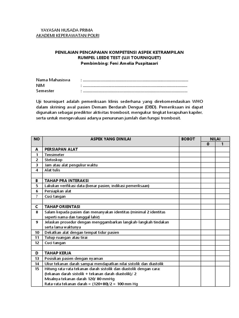Prosedur Uji Tourniquet | PDF