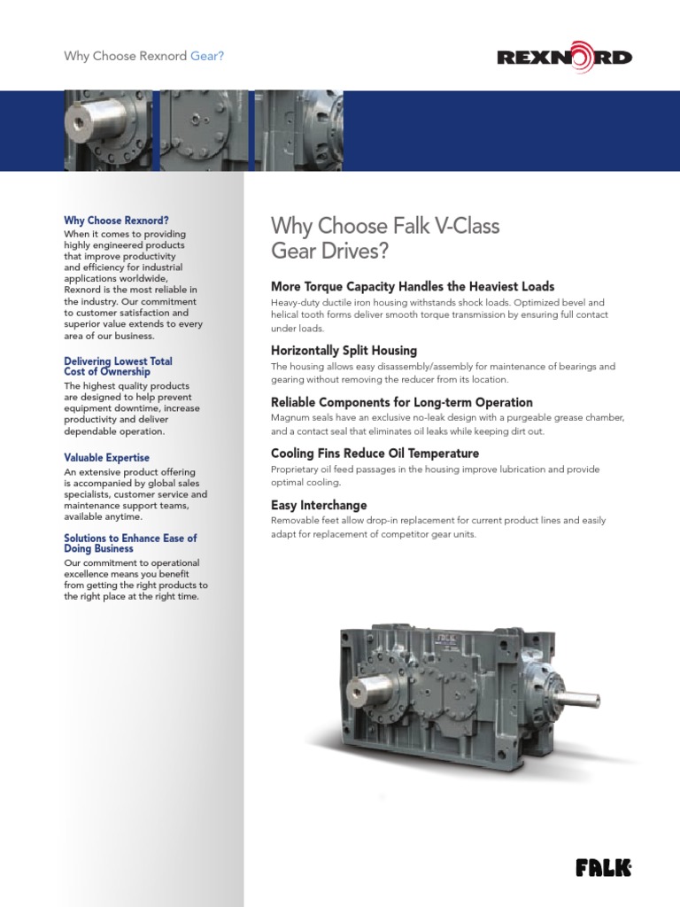 GR5 006 - Why Choose Falk V Class Gear Drive - Product Sheet | PDF ...