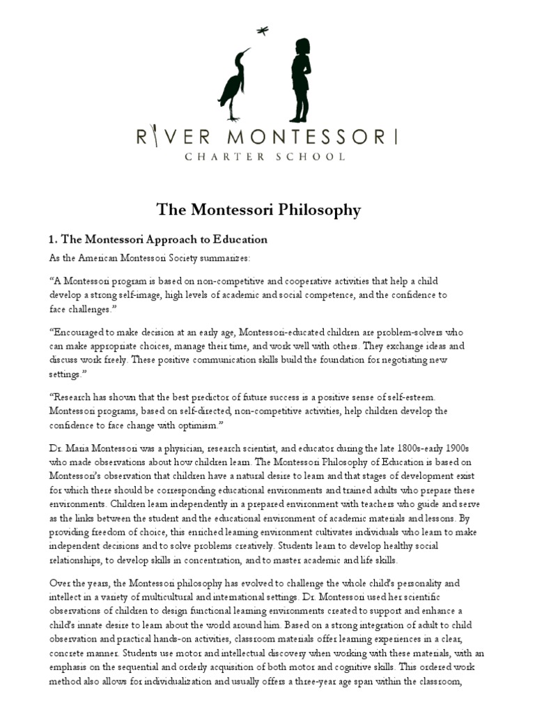 The Montessori Philosophy (Article) Author River Montessori Charter ...