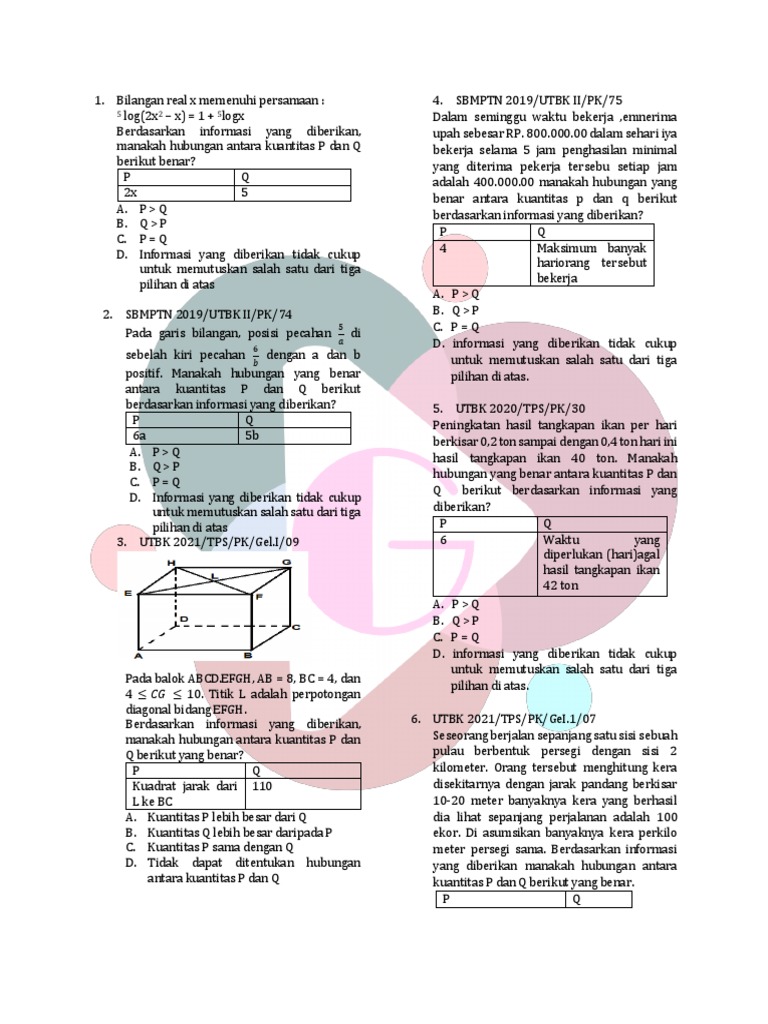 Soal UTBK 2022 TPS Pengetahuan Kuantitatif 2 | PDF