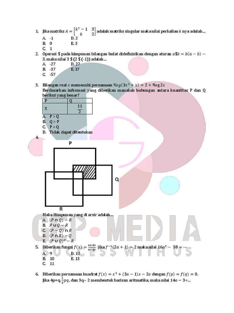 Soal UTBK 2022 TPS Pengetahuan Kuantitatif 1 | PDF