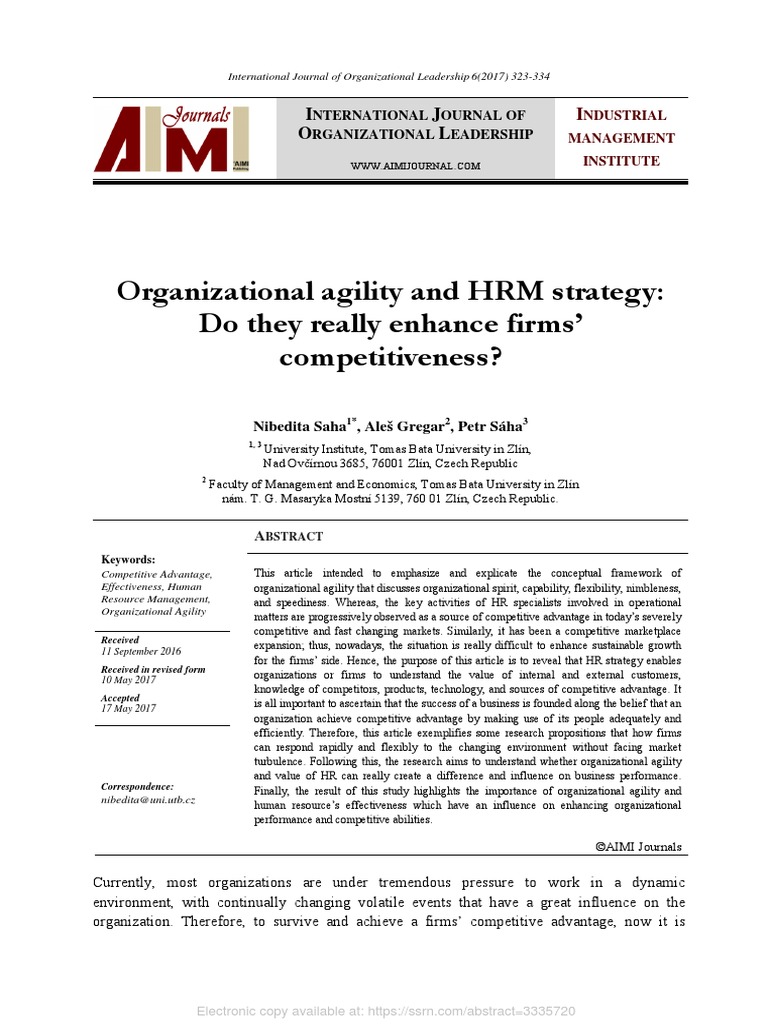 Agility - Organization 2017 | PDF | Human Resource Management ...