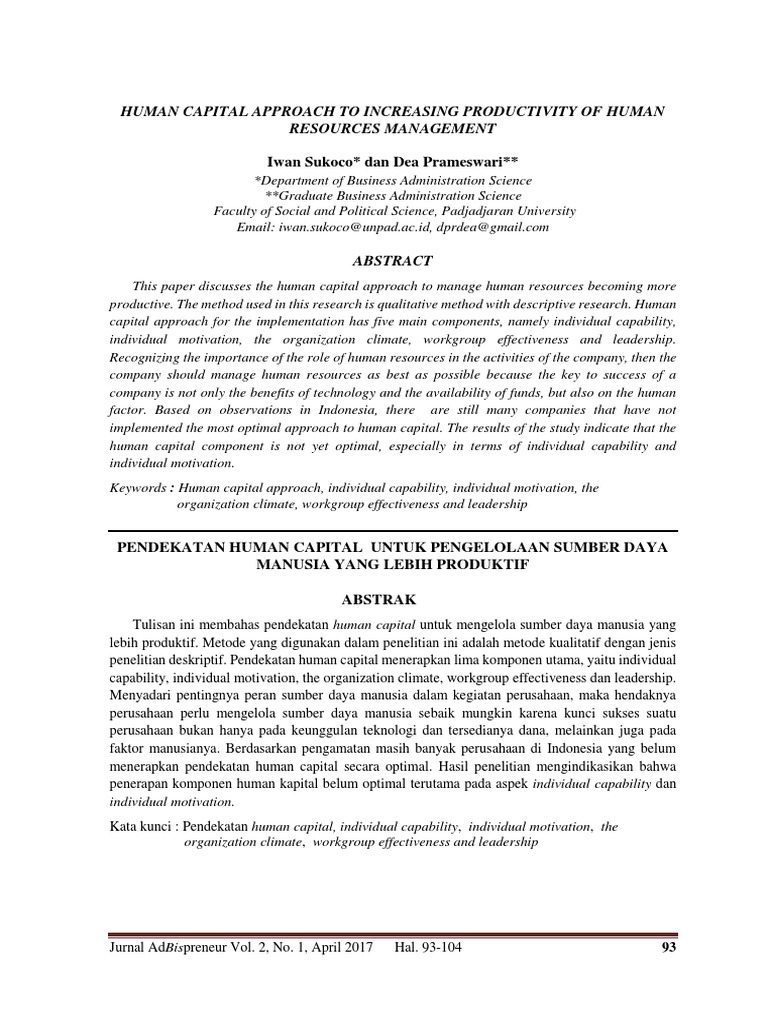 Human Capital Approach | PDF | Behavioural Sciences | Economies