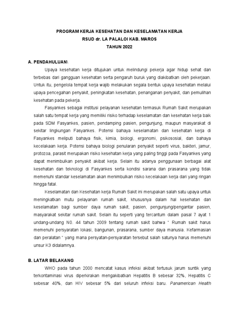 Program Kerja K3 | PDF